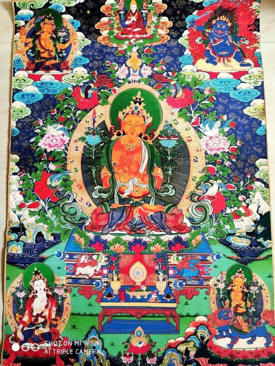 Rare Antique Tibetan Buddhism Buddhist Thangka,painted Color Thread ...