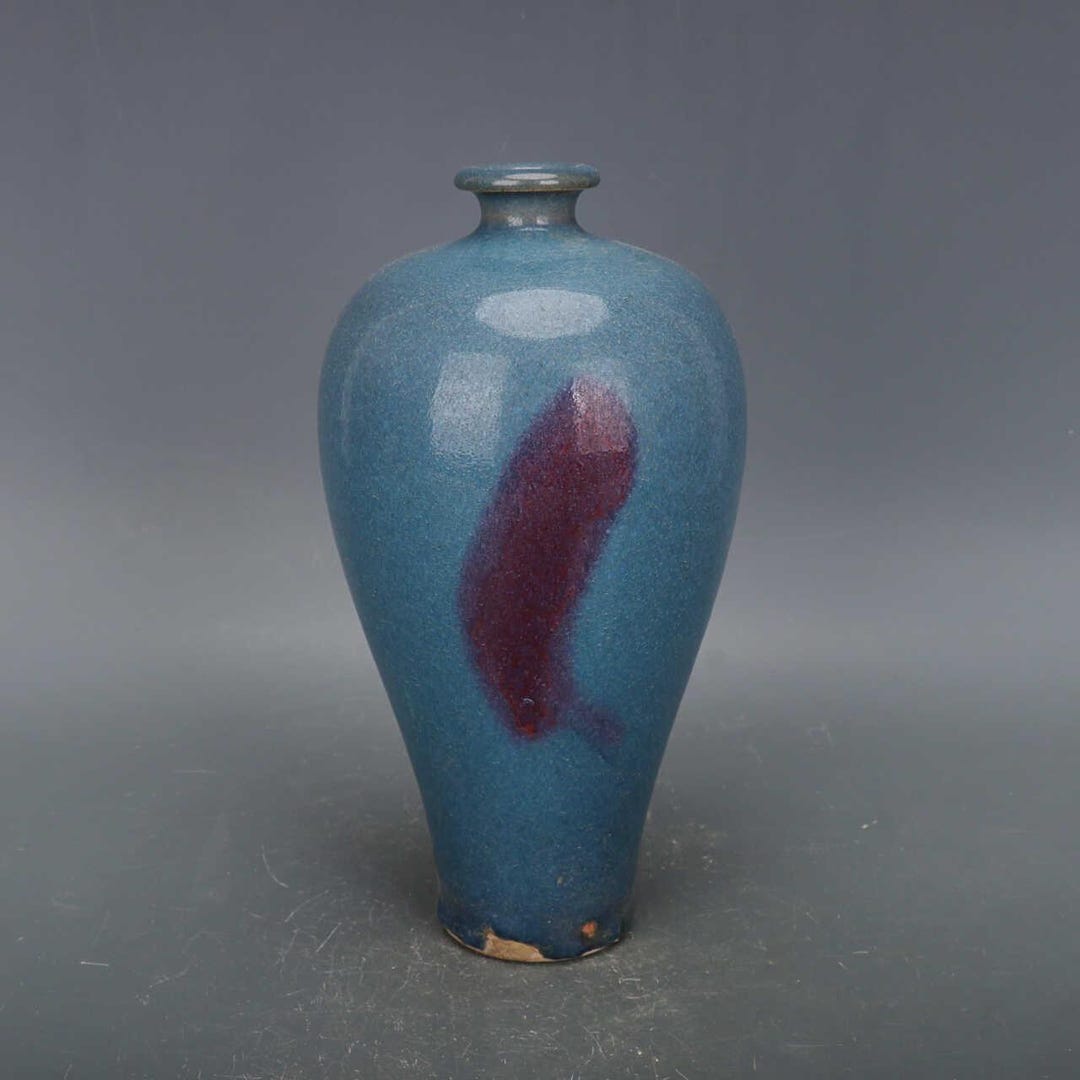 Chinese Vintage Porcelain Vase,china Jun Ware Flambé Glaze Celadon Plum ...
