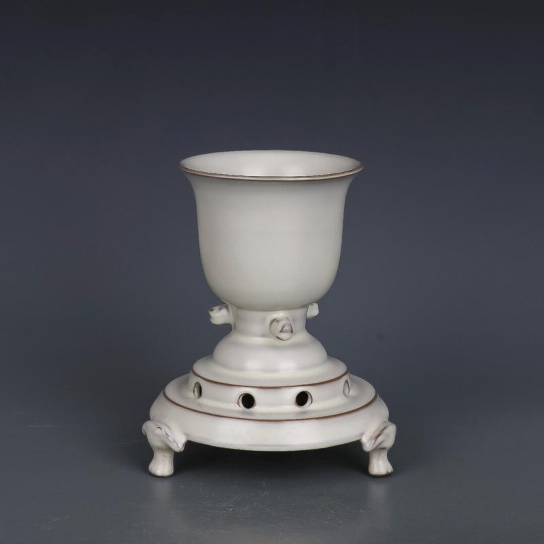 Chinese Vintage Porcelain Wine Cup Ru Ware Moon White Glaze Porcelain ...