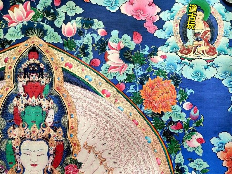 Rare Antique Tibetan Buddhism Buddhist Thangka,painted Color Thread ...