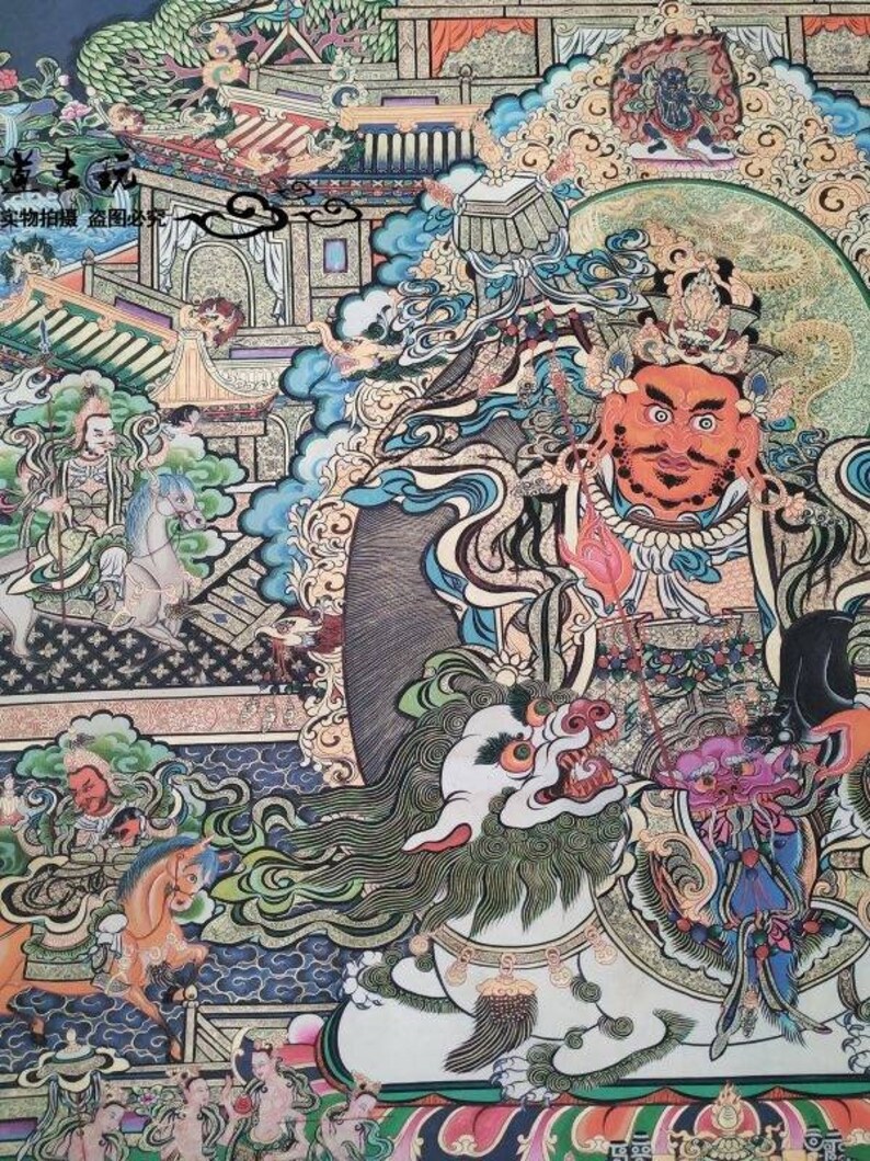 Rare Antique Tibetan Buddhism Buddhist Thangka,painted Color Thread ...