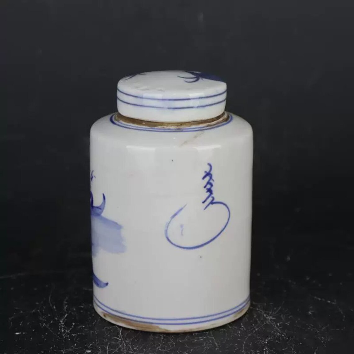 Chinese Porcelain Tea Jar,chinese Blue and White Ceramic Lidpot,hand ...