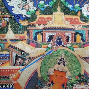 Rare Antique Tibetan Buddhism Buddhist Thangka,painted Color Thread ...