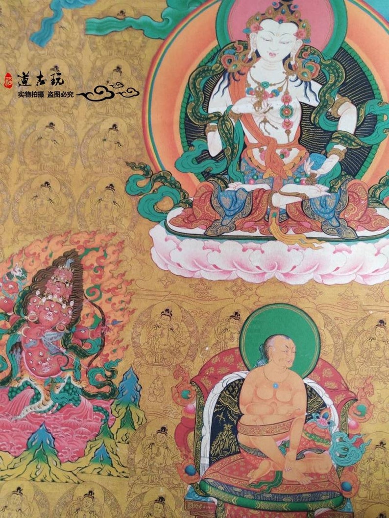 Rare Antique Tibetan Buddhism Buddhist Thangka,painted Color Thread ...