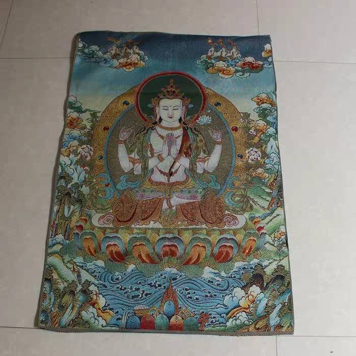 Rare Antique Tibetan Buddhism Buddhist Thangka,hand Embroidery Color ...