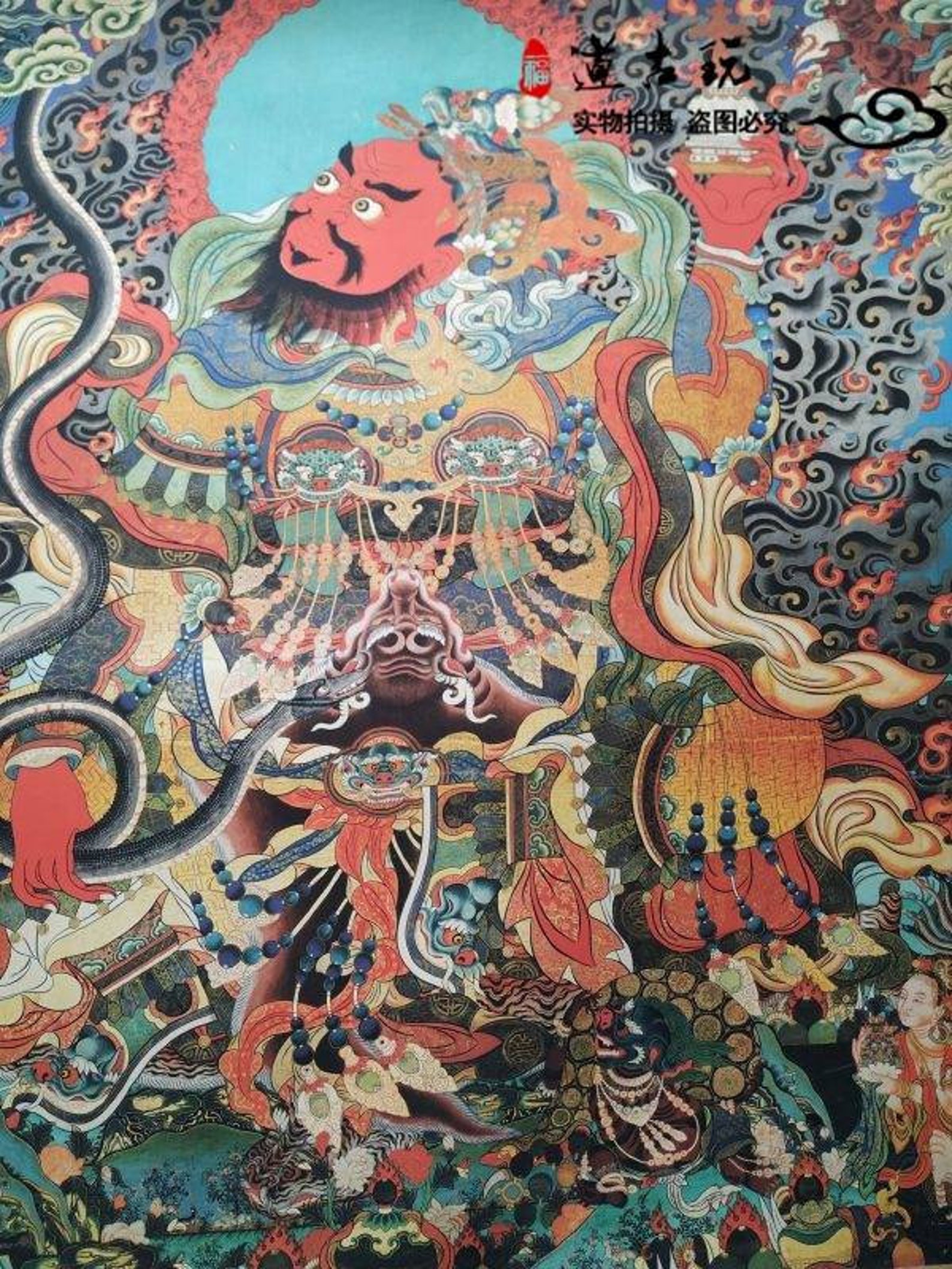 Rare Antique Tibetan Buddhism Buddhist Thangka,painted Color Thread ...