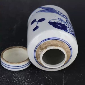 Chinese Porcelain Tea Jar,chinese Blue and White Ceramic Lidpot,hand ...