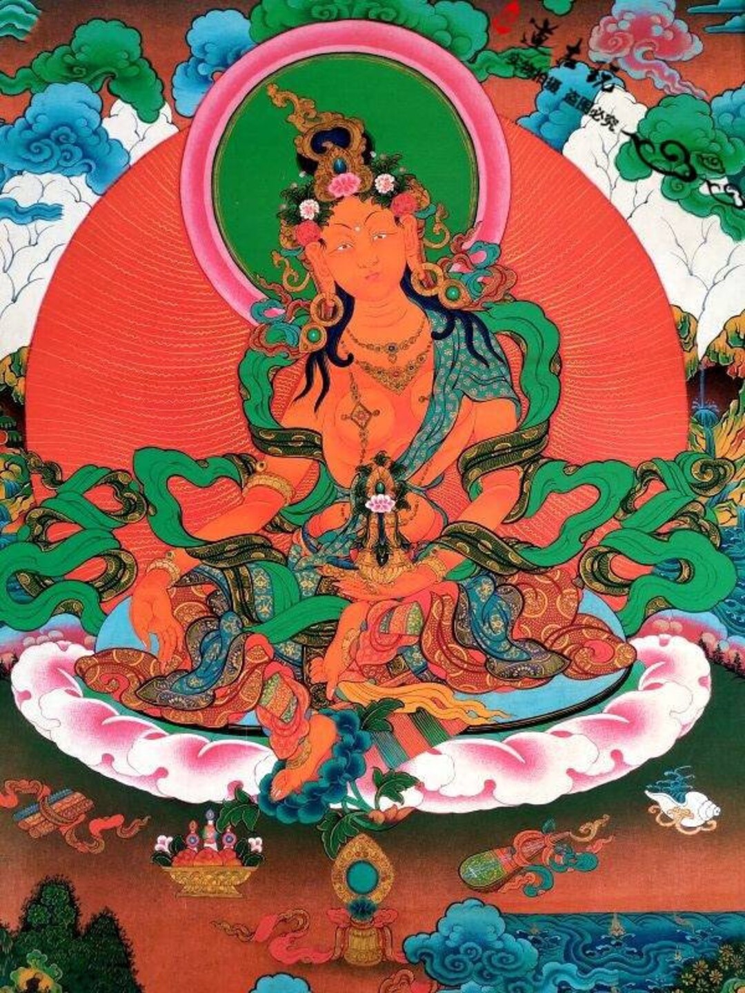 Rare Antique Tibetan Buddhism Buddhist Thangka,painted Color Thread ...