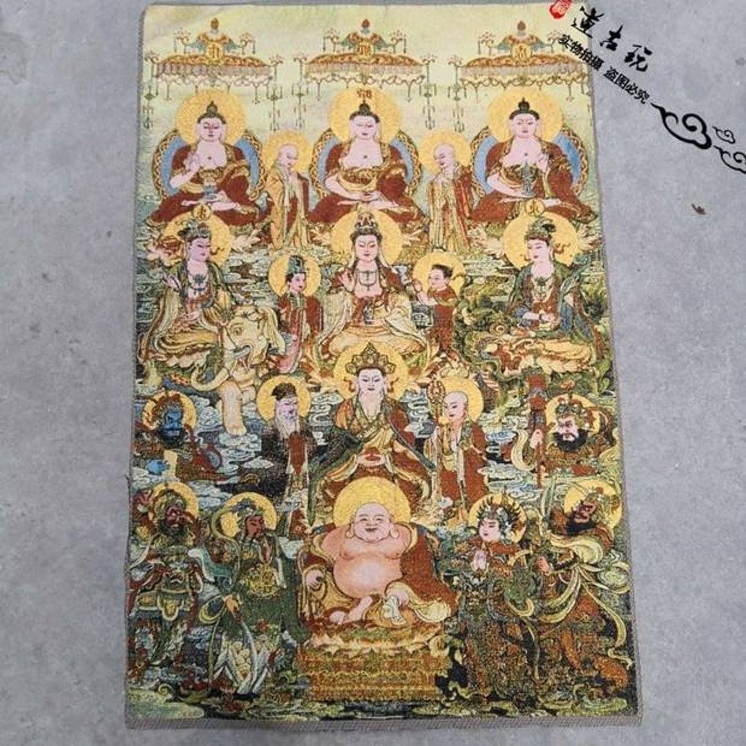 Rare Antique Tibetan Buddhism Buddhist Thangka,embroider Color Thread ...