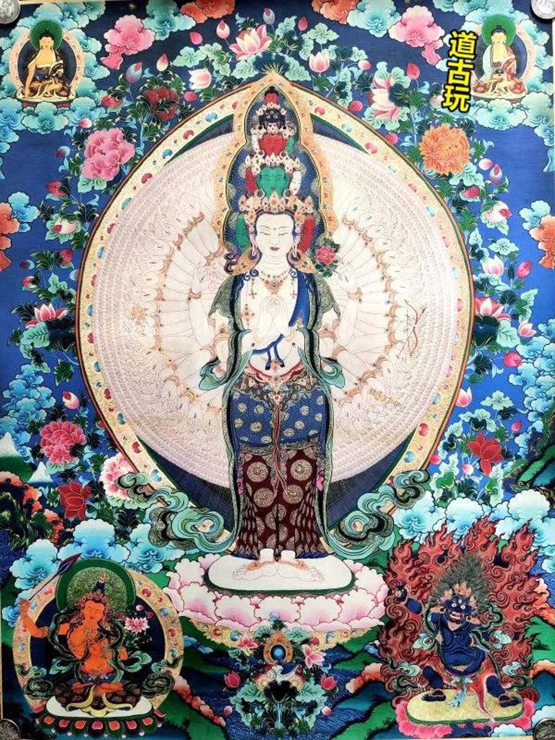 Rare Antique Tibetan Buddhism Buddhist Thangka,painted Color Thread ...