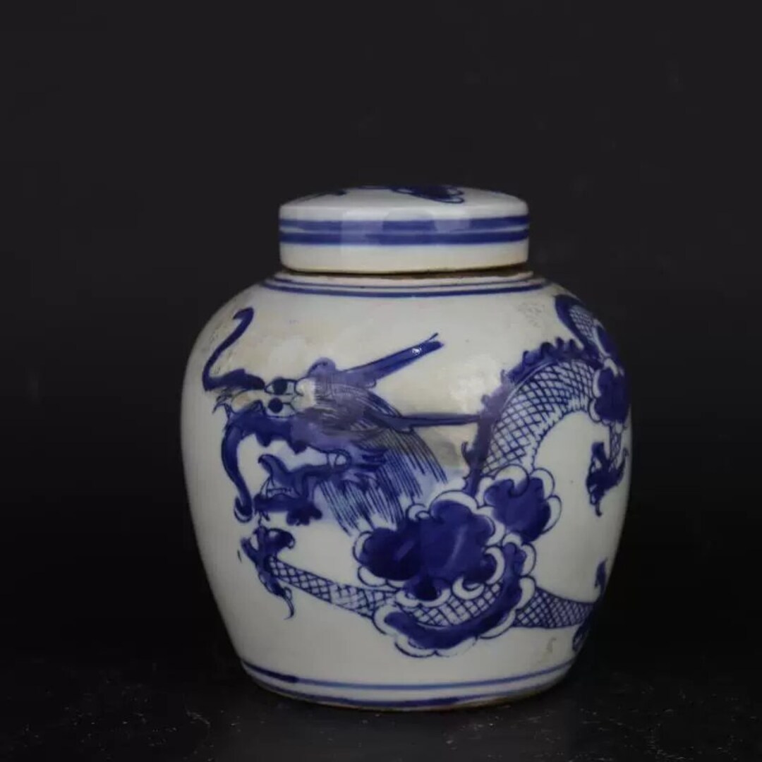 Chinese Porcelain Tea Jar,chinese Blue and White Ceramic Lidpot,hand ...
