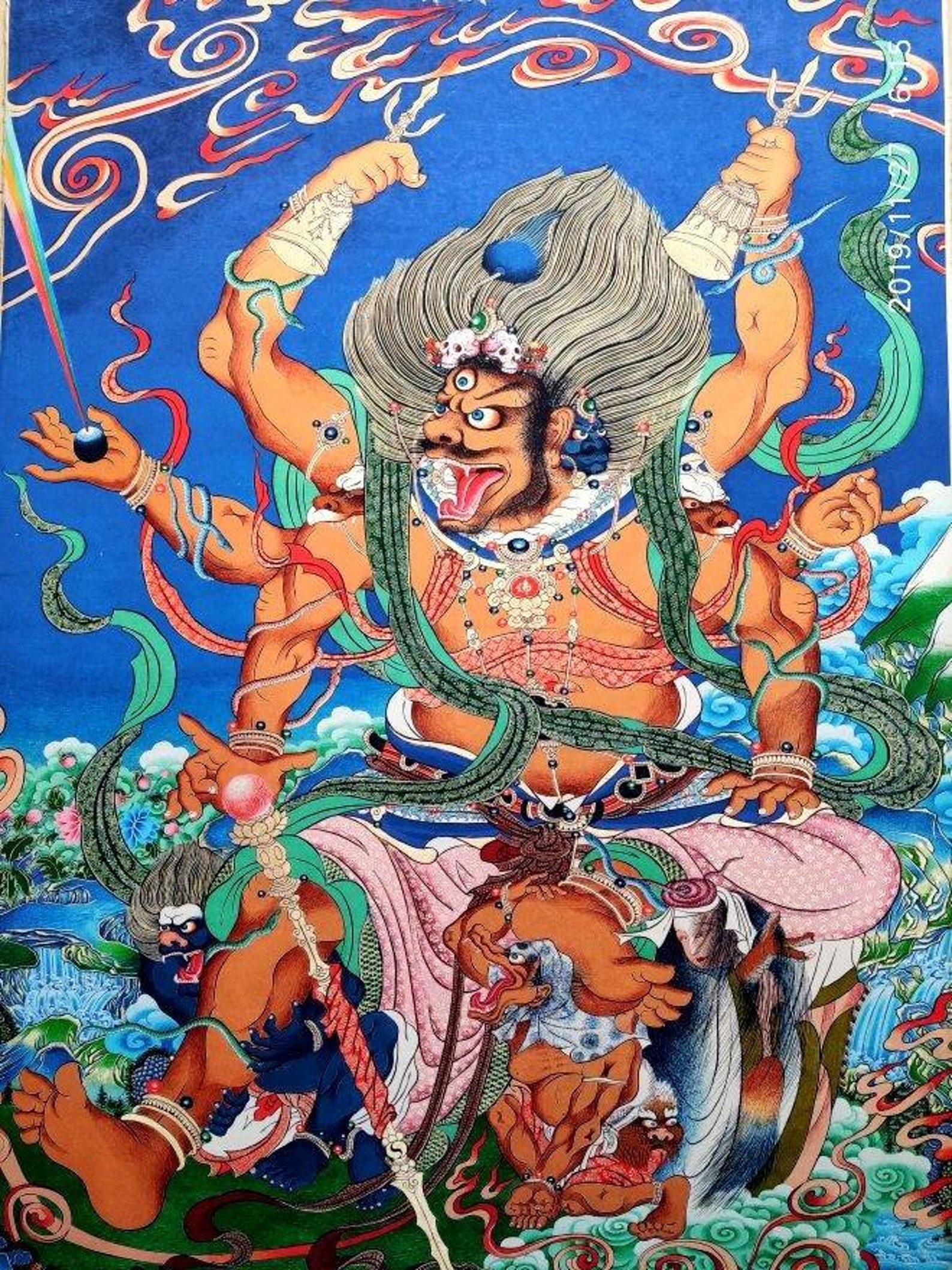 Rare Antique Tibetan Buddhism Buddhist Thangka,painted Color Thread ...