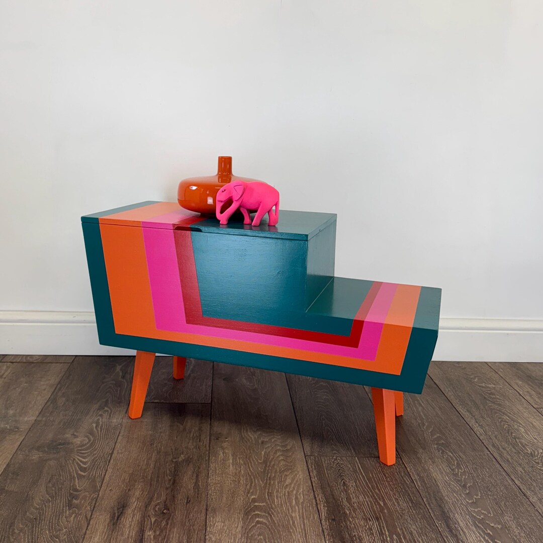 Mid Century Modern Sewing Box: Custom Painted Craft Storage - Etsy