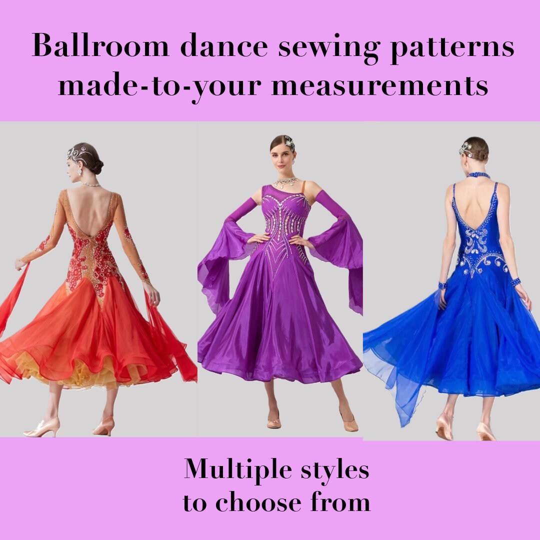 Custom Sized Ballroom Dance Dress Sewing Pattern, Custom Sized Standard ...