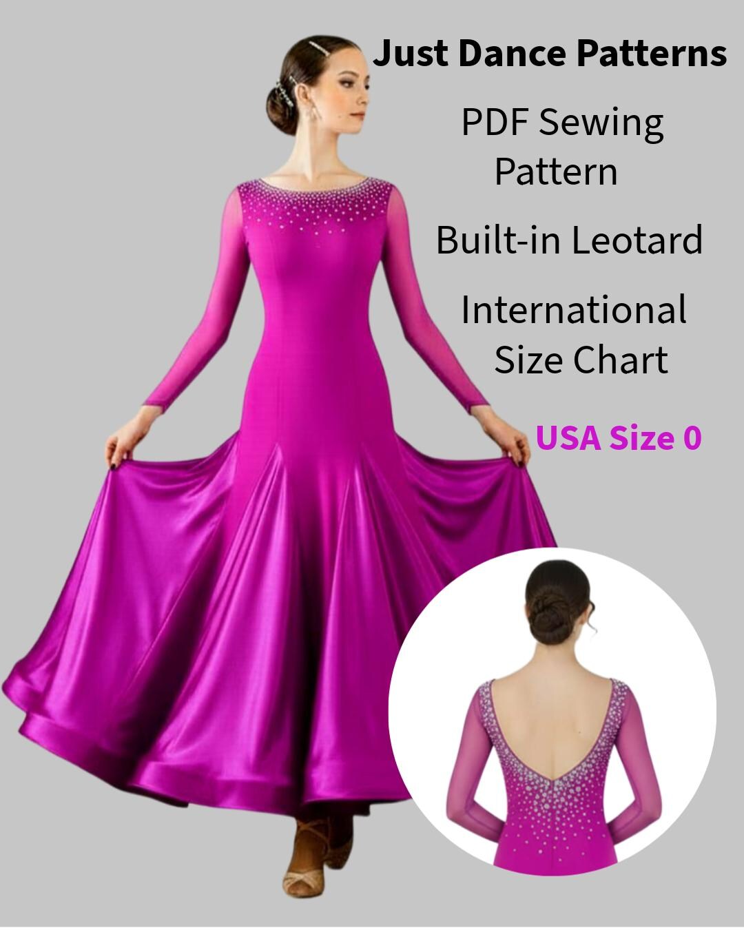 Ballroom Dance Dress Sewing Pattern, Ballroom Dance Dress PDF Pattern ...