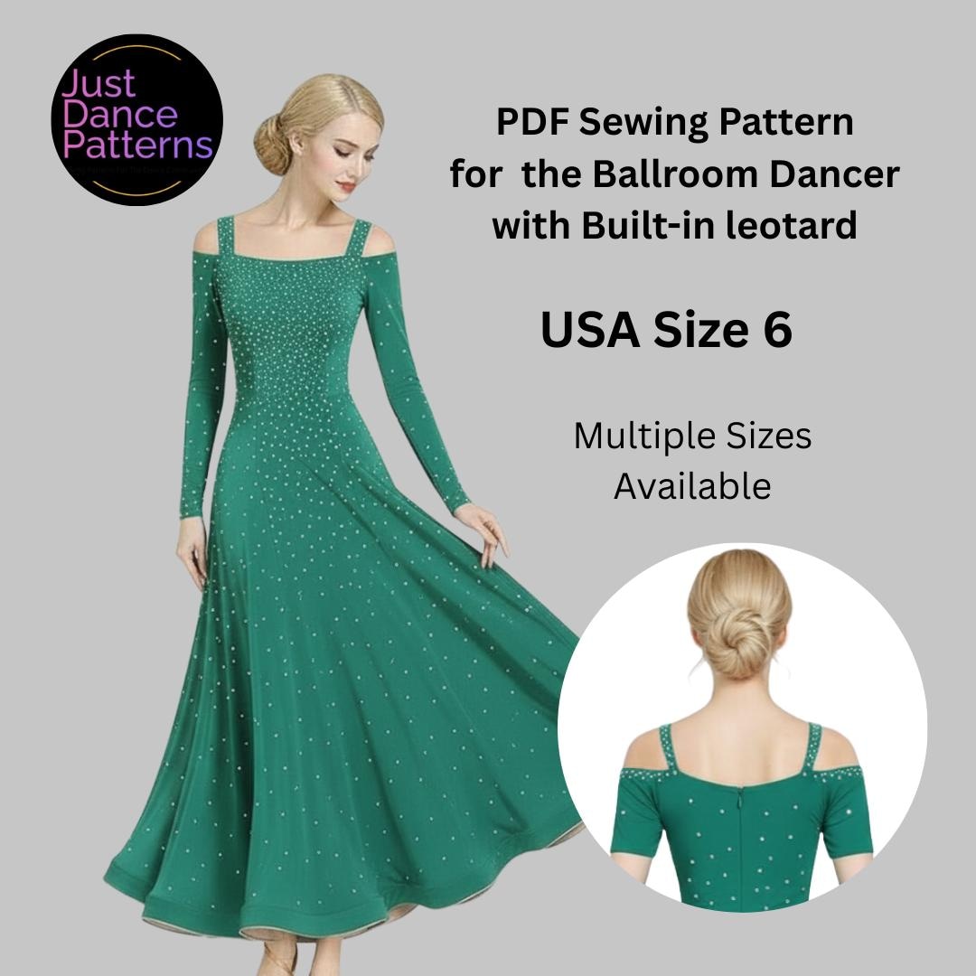 Ballroom Dance Dress Sewing Pattern, USA Size 6 (PDF Pattern) - Etsy