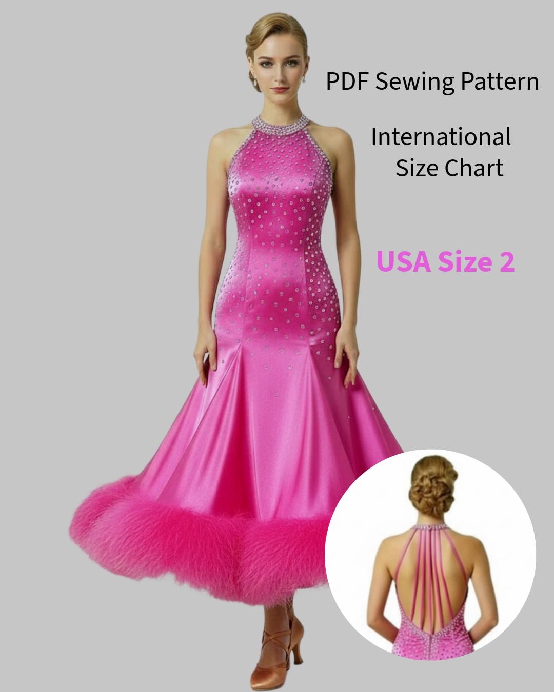 Ballroom Dance Dress Sewing Pattern PDF, Latin/rhythm Dance Costume ...