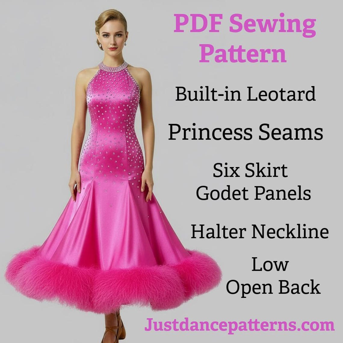 Ballroom Dance Dress Sewing Pattern PDF, Latin/rhythm Dance Costume ...