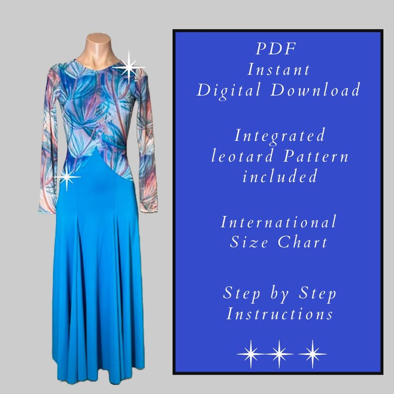 Ballroom Dance Dress Sewing Pattern, Standard Ballroom Dance Dress ...