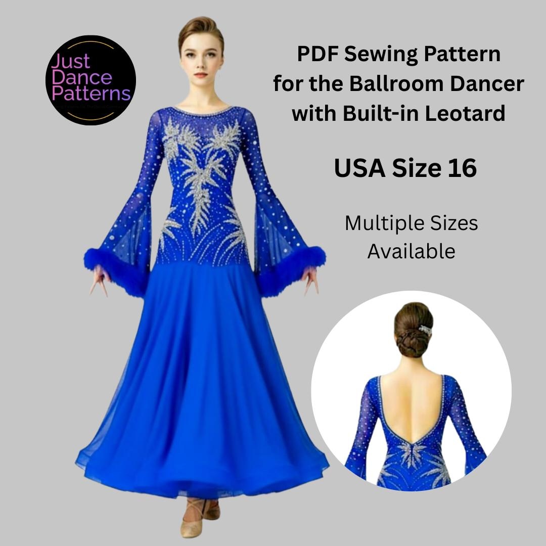Ballroom Dance Dress Sewing Pattern, USA Size 16 (PDF Pattern) - Etsy