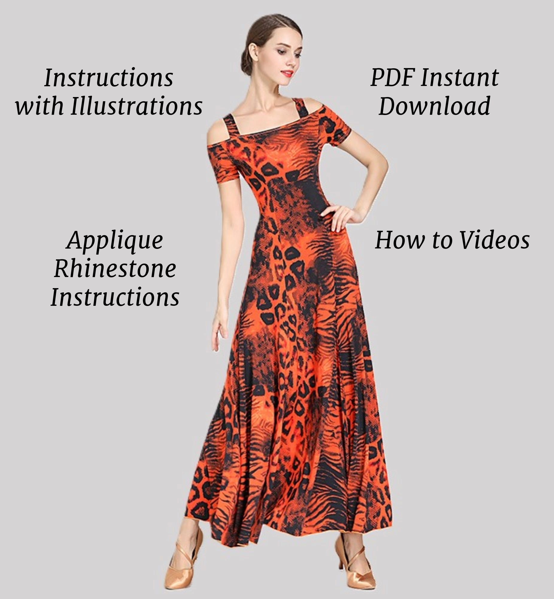 Ballroom Dance Dress Sewing Pattern, Standard Ballroom Dance Dress ...