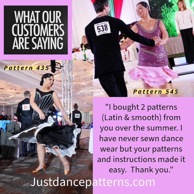 Ballroom Dance Dress Sewing Pattern, Standard Smooth Style (PDF Pattern ...