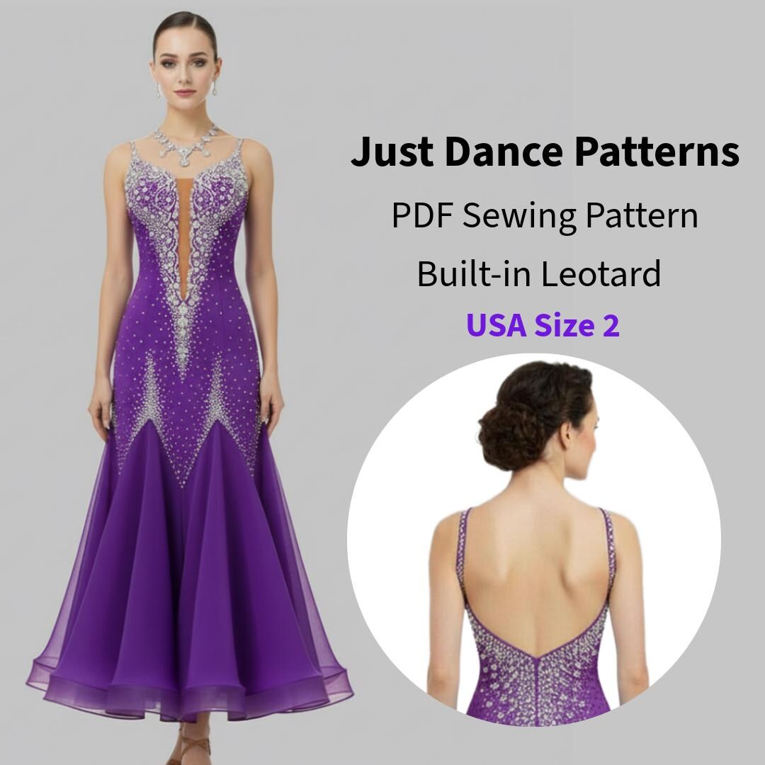 Ballroom Dress Sewing Pattern PDF, Latin/rhythm Dance Costume Pattern ...