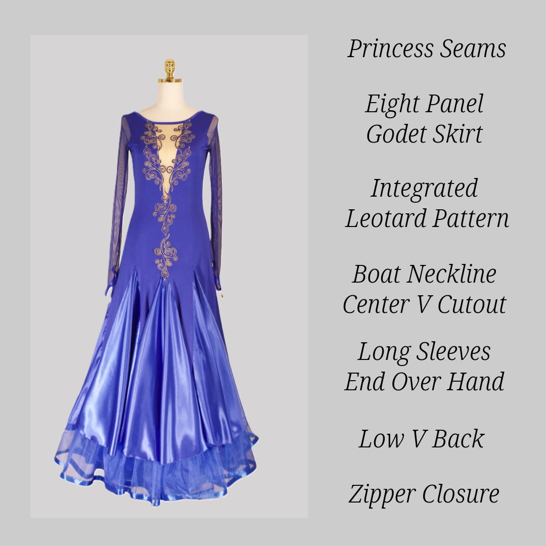 Ballroom Dance Dress Sewing Pattern, Standard Ballroom Dance Dress ...