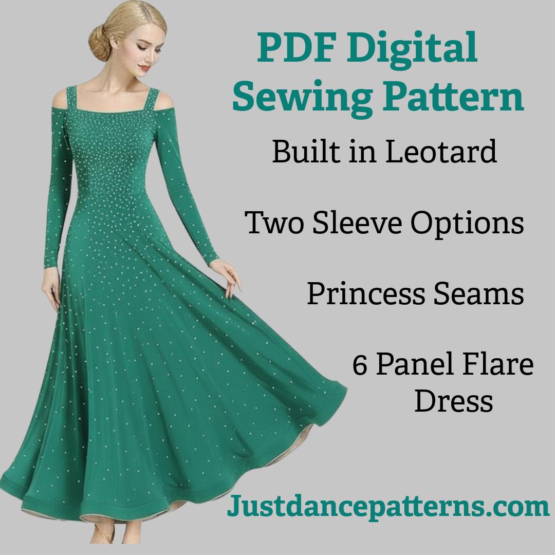 Ballroom Dance Dress Sewing Pattern, Standard Smooth Style (PDF Pattern ...