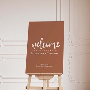 Brown and Beige Wedding Welcome Sign With Variation - Editable Welcome ...