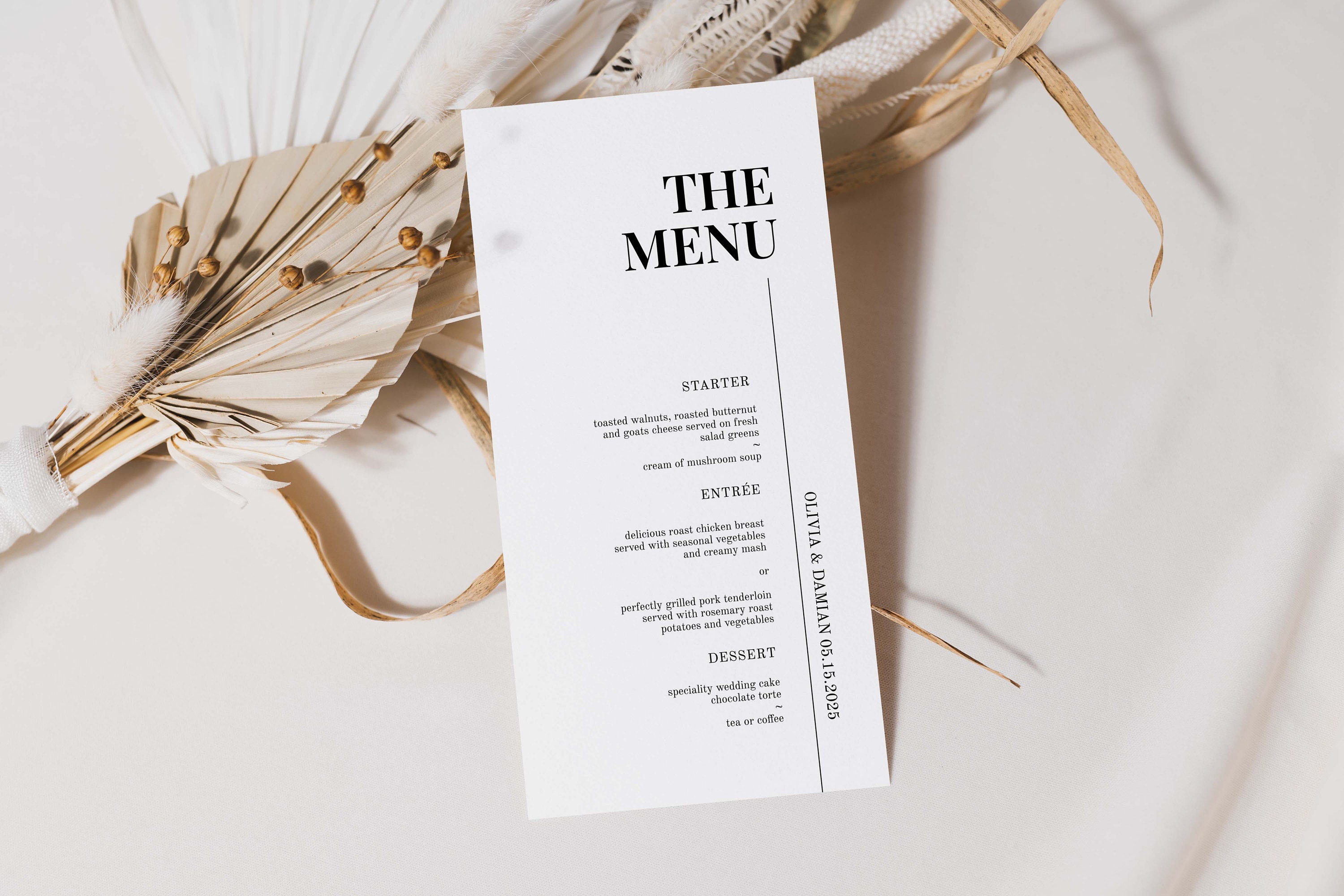 Editable Menu Template Instant Download 4x8 and 4x9 Bold Black and ...