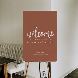 Brown and Beige Wedding Welcome Sign With Variation - Editable Welcome ...