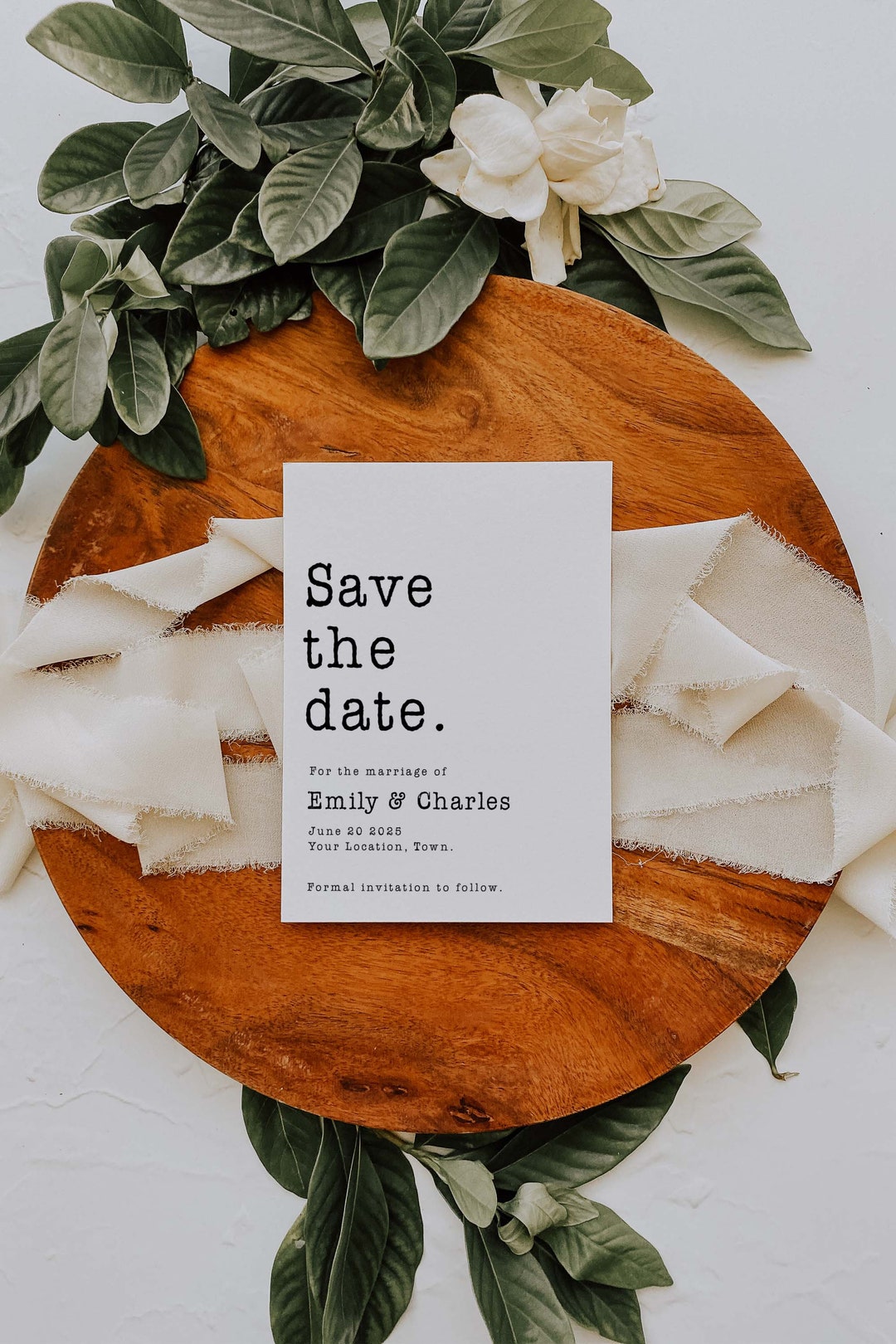 Editable Typewriter Text Save the Date With Minimalist Design - Instant ...