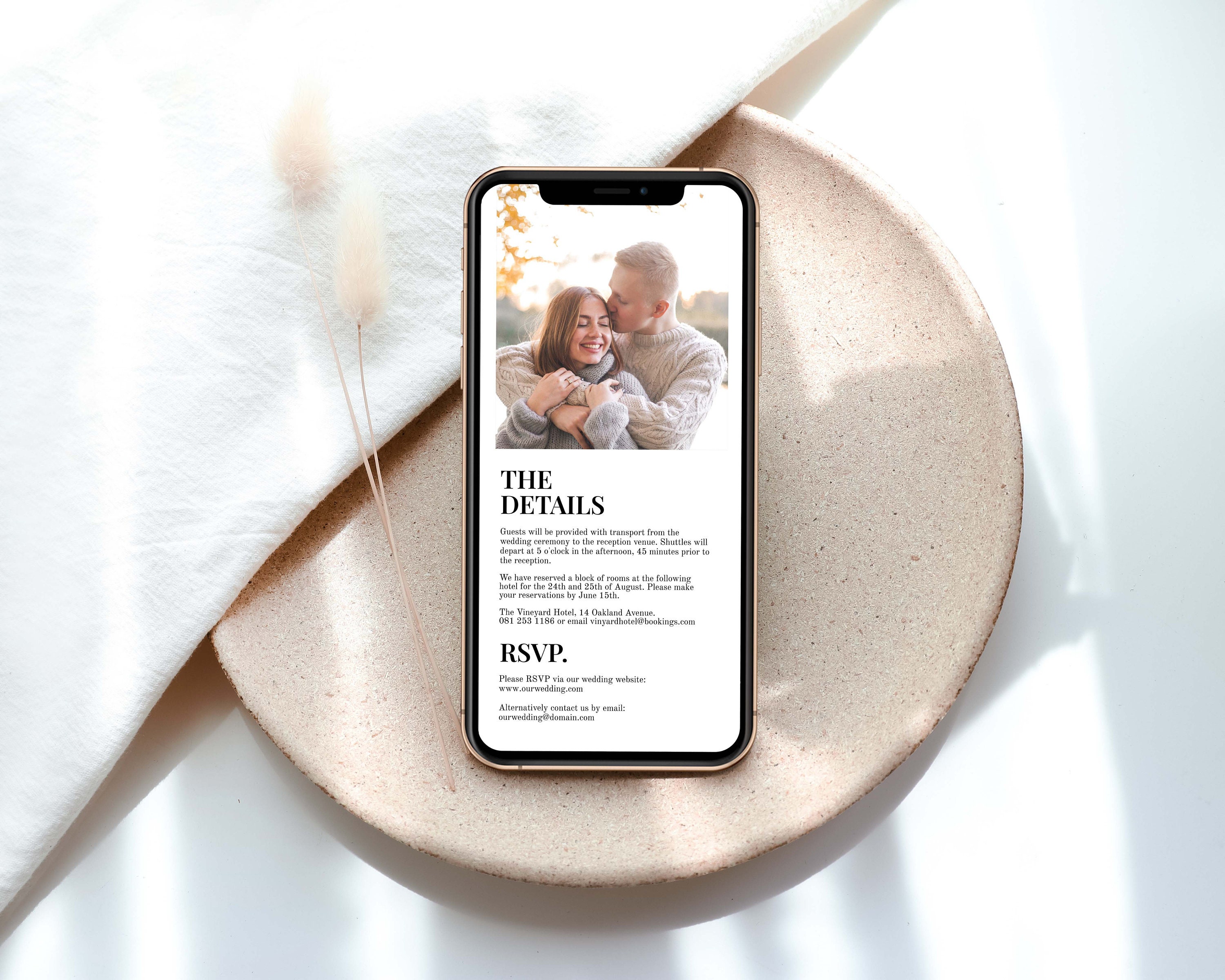 Paperless Wedding Invitation - Digital Editable Template for Cellphones ...