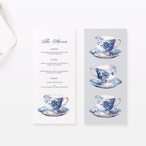 High Tea / Tea Party Menu Template - Instant Download - 4x9 - Wedding ...