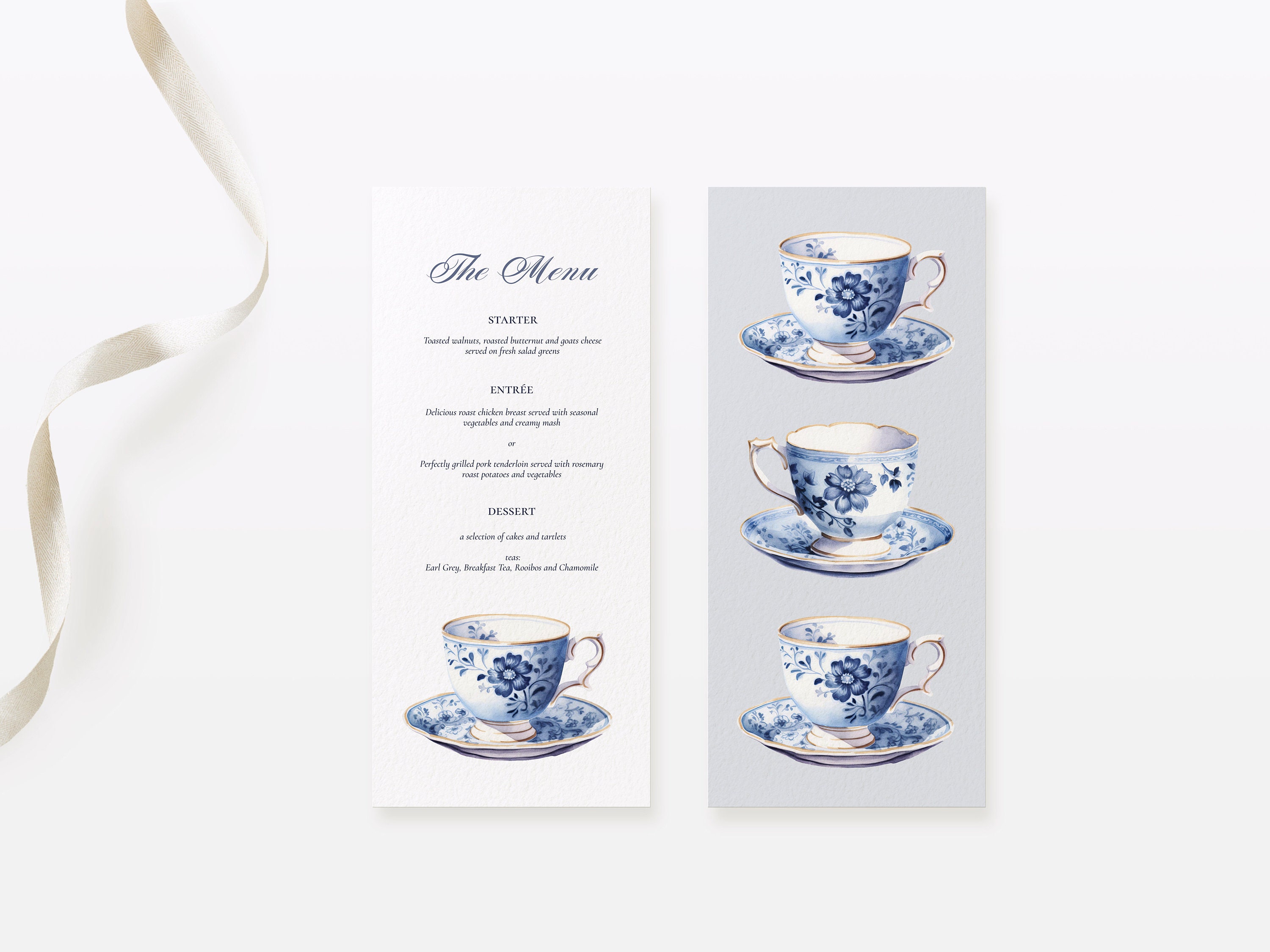 High Tea / Tea Party Menu Template Instant Download 4x9 Wedding Menu ...