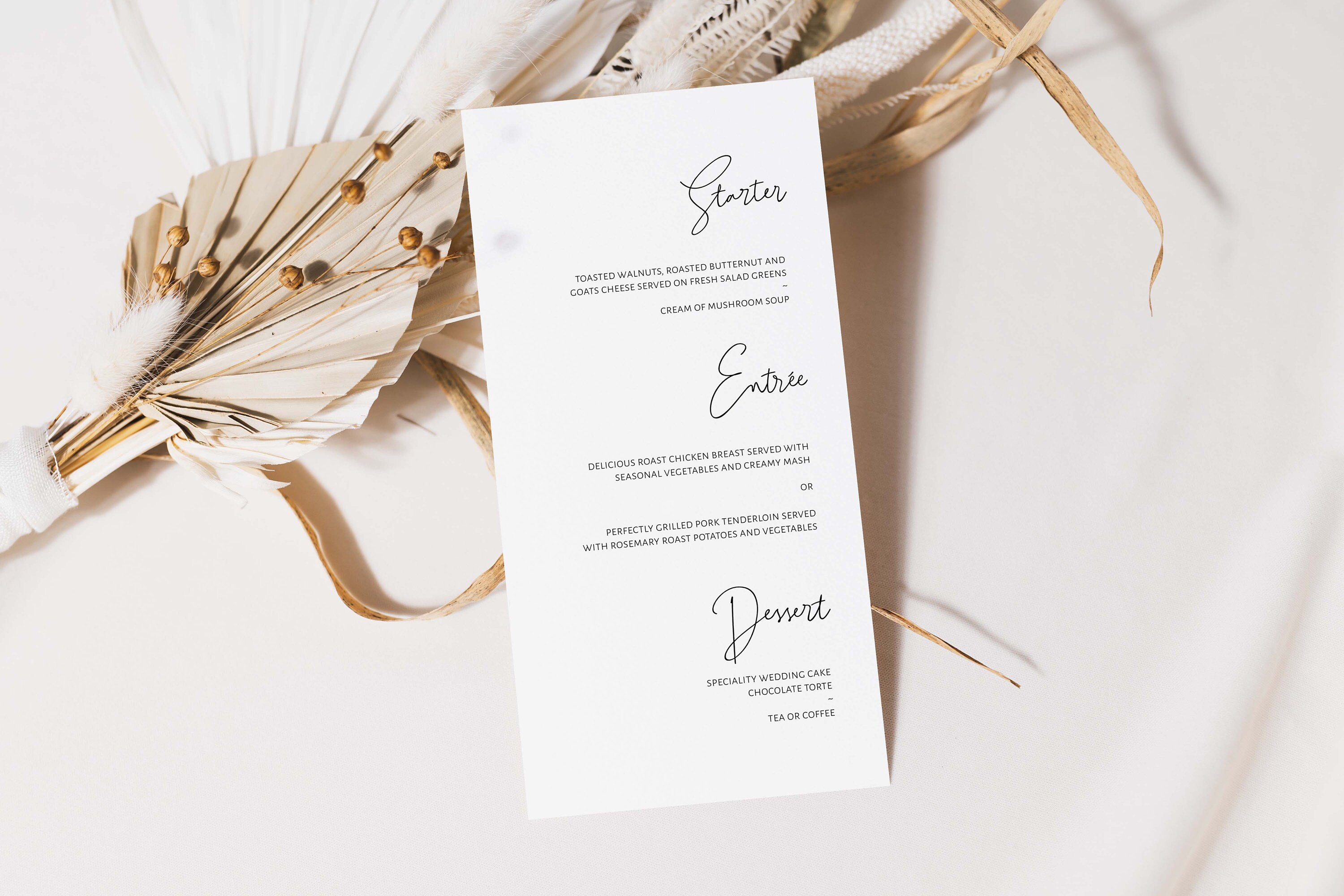 Editable Menu Template Instant Download 4x8 and 4x9 Elegant Black and ...