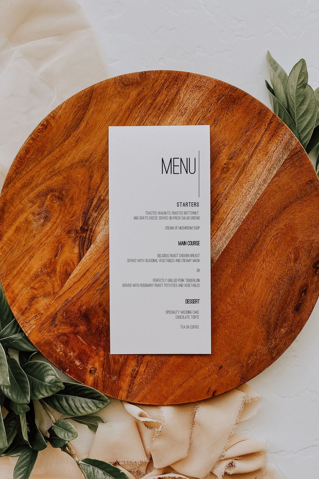 Editable Tall Minimal and Modern Menu - Edit and Download With Corjl - Etsy