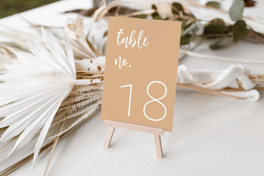 Beige and White Editable Table Numbers Template Neutral - Etsy