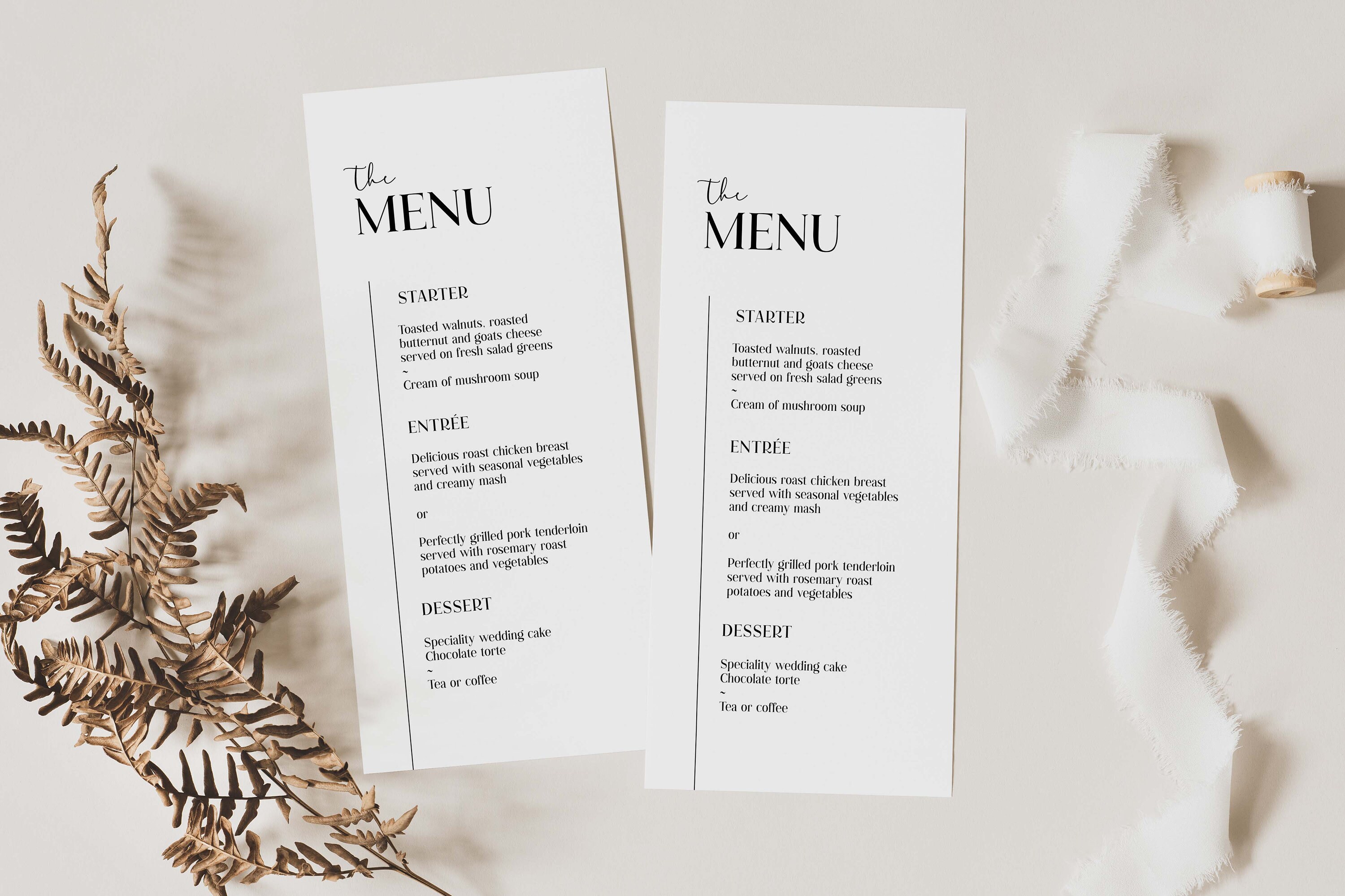 Editable Menu Template Instant Download 4x8 and 4x9 Bold Black and ...