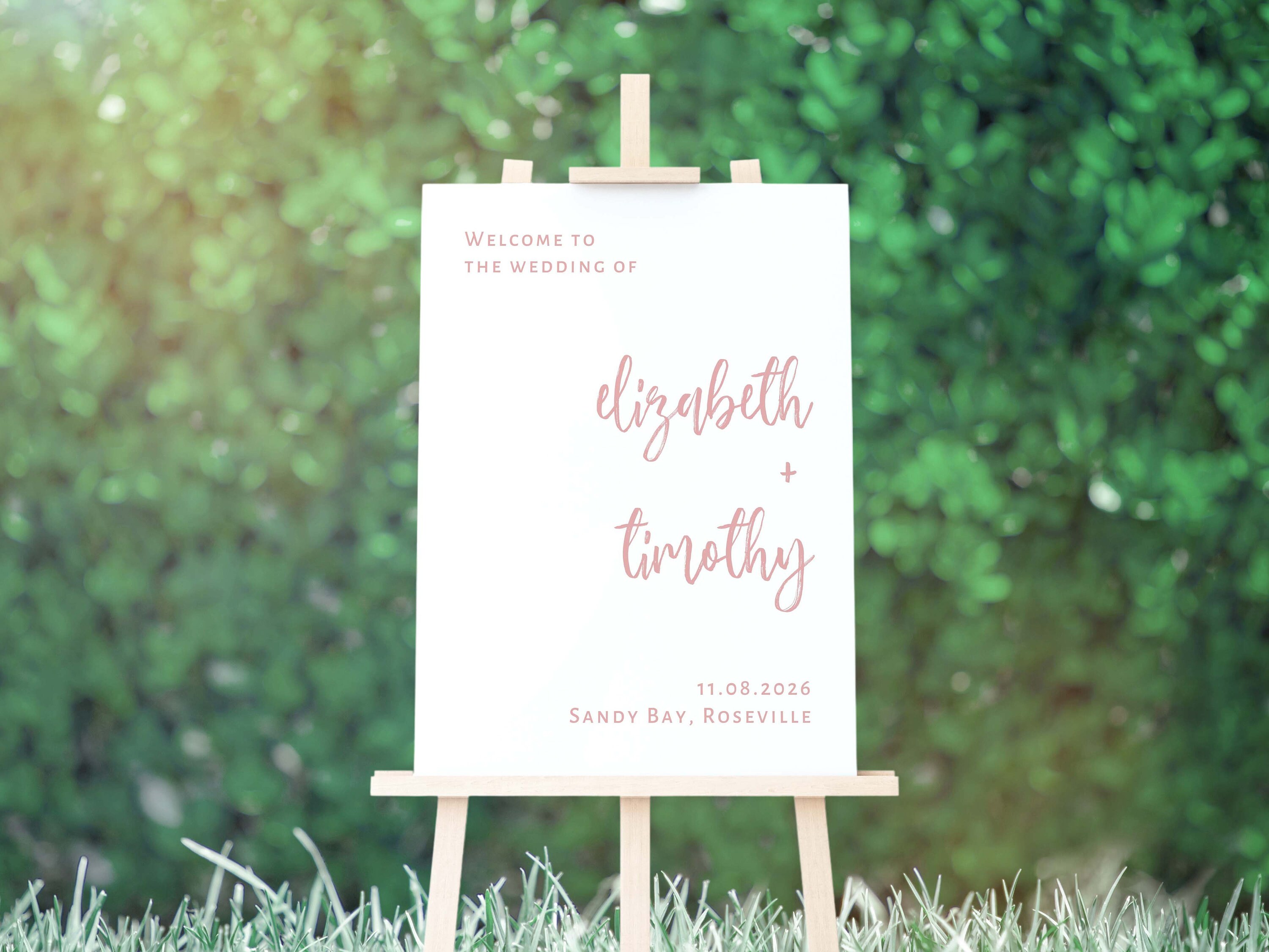 Blush Pink Wedding Welcome Sign - Light Pink Editable Welcome Sign ...