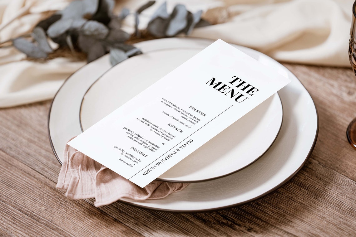 Editable Menu Template Instant Download 4x8 and 4x9 Bold | Etsy