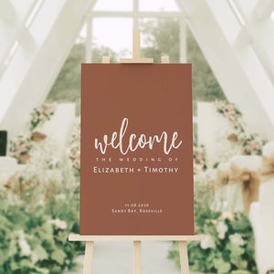 Brown and Beige Wedding Welcome Sign With Variation - Editable Welcome ...
