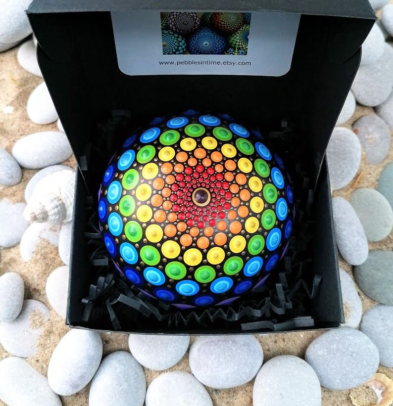 Large Rainbow Painted Pebble. Pride Month. Pride Rainbow. Rainbow Stone ...