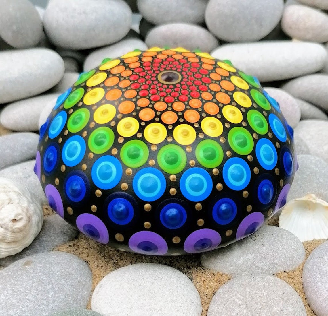 Large Rainbow Painted Pebble. Pride Month. Pride Rainbow. Rainbow Stone ...