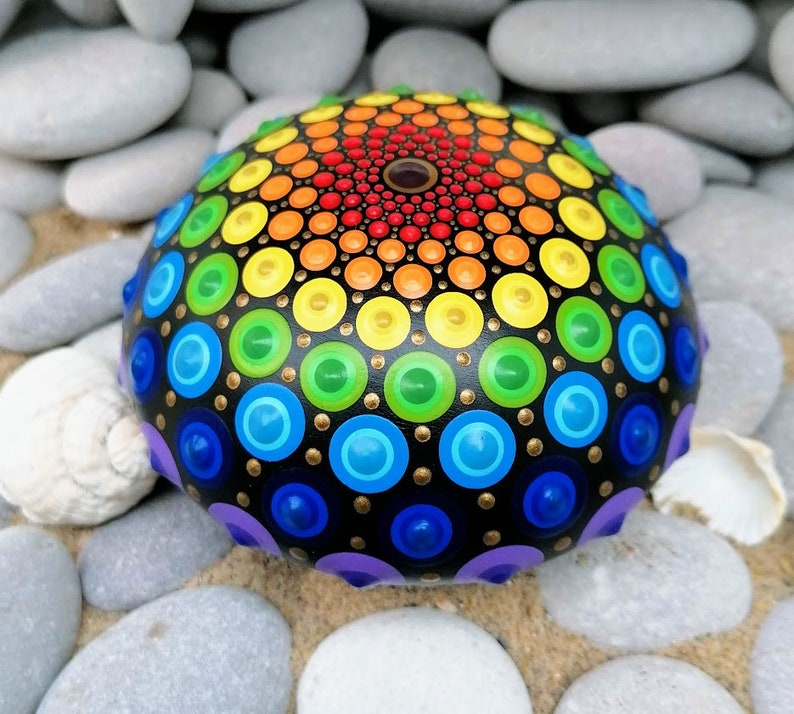 Large Rainbow Painted Pebble. Pride Month. Pride Rainbow. Rainbow Stone ...