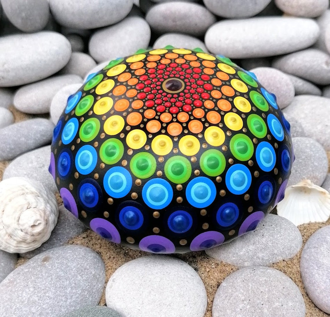 Large Rainbow Painted Pebble. Pride Month. Pride Rainbow. Rainbow Stone ...