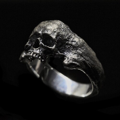 Silver Skull Ring No Lower Jaw Skull Rings for Women 925 - Etsy
