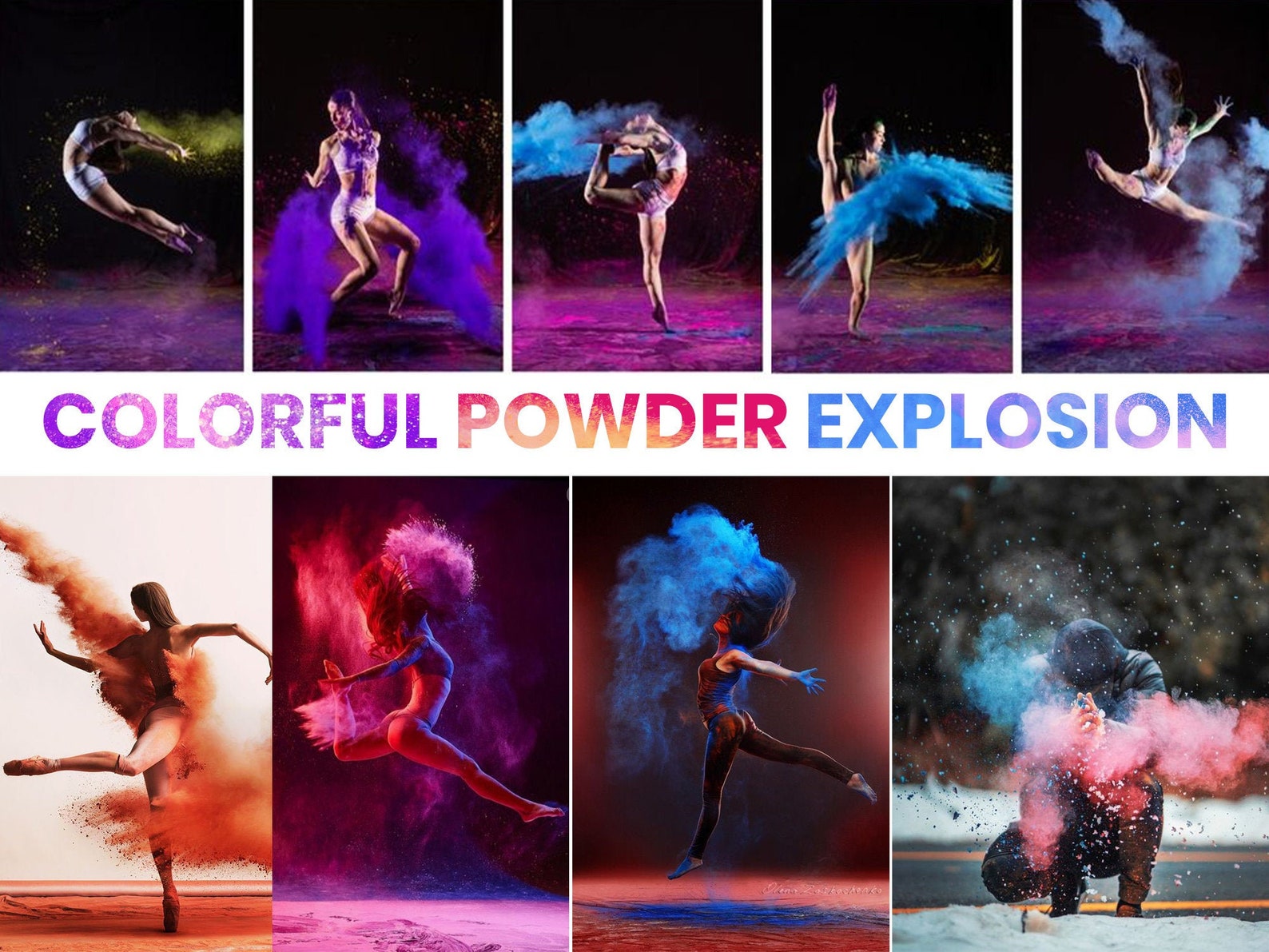 Colorful Powder Explosion Overlays Holy Powder Colored | Etsy