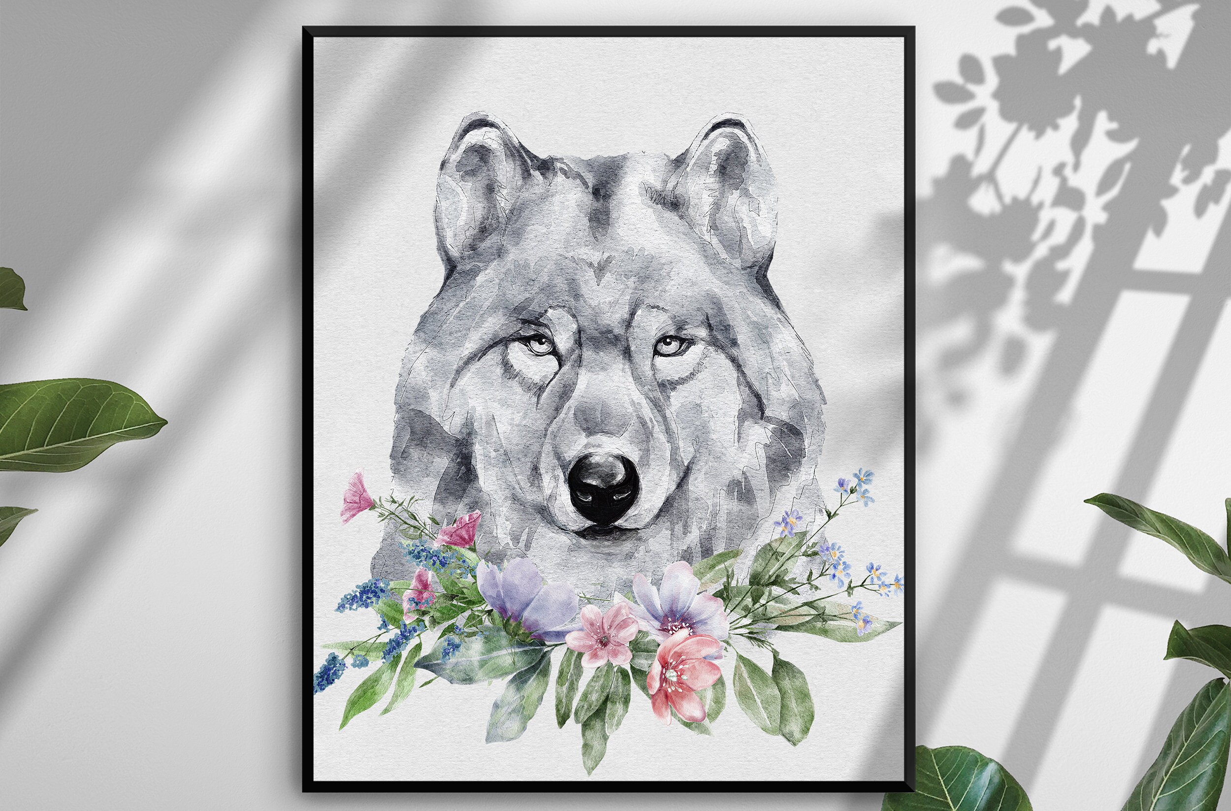 Wolf Print Wolf Watercolour Print Wolf Poster Wolf Lover | Etsy